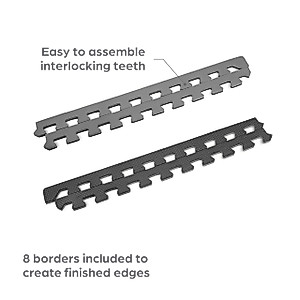 NÖRSK Kid's Floor Play Mat, Interlocking Foam Puzzle Tiles and Borders, 4-Pack, 16 Square Feet, Black/Gray