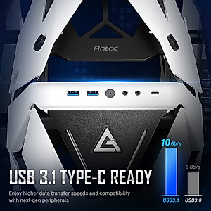 Antec Torque White/Black Aluminum ATX Mid Tower Computer Case/Winner of iF Design Award 2019, Torque Black/White