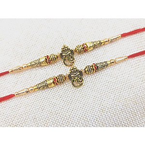 Anika Shopify Rakhi for brother, Best unique bracelet Shape in Square OM , BTOTHER and TORTOISE Made of Brass Gift, Wrist bands Brother/ Sibling, Sister, Father Family Member -Set 3
