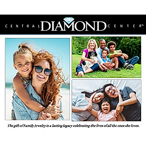 Central Diamond Center Shared Prong Mothers Birthstone Family Ring with 1-6 Birthstones, Birthstone 1, Size 7.5