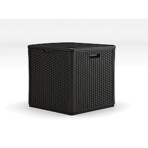 Suncast 60 Gallon Resin Outdoor Patio Storage Box, Java