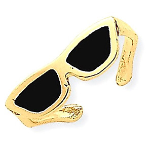 IceCarats 14K Yellow Gold Sunglasses Adjustable Toe Ring Open Midi Band Summer Beach Jewelry