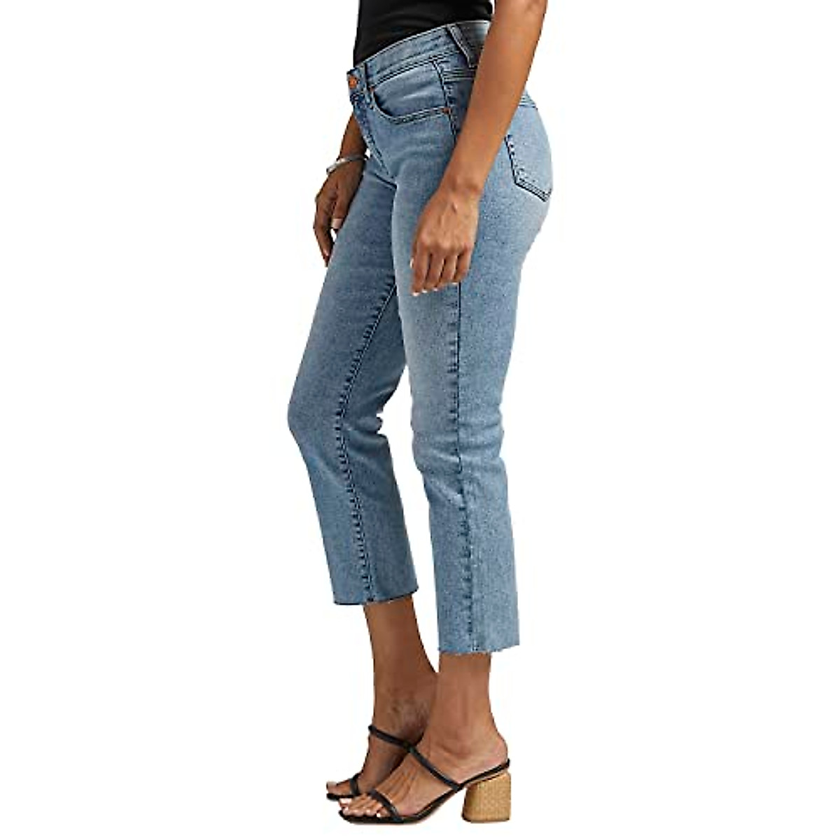 JAG Jeans Women's Ruby Mid Rise Straight Cropped Jeans, Nomadic Blue