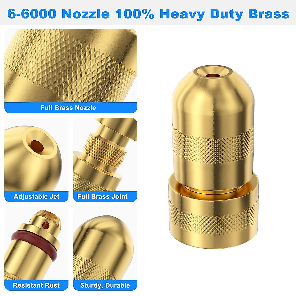 6-6000 Brass Sprayer Cone Nozzle For Cha-p Industrial Sprayers 1941,1831,1480,1449,21250XP,21240XP,97700N,97600N- Adjustable Garden Sprayers Accessories - 2 Pack
