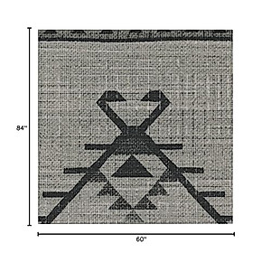 RUGGABLE Washable 5x7 Area Rug, Damali Grey Overdye, Premium Vintage Rugs for Living Room, Bedroom, Kitchen, Office, Classroom with Gripper Non Slip Pad