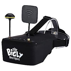 The Bigly Brothers True Diversity FPV Goggles, EV800D FX Edition, Improved Battery Life & Upgraded Recording Resolution @720p & Screen Resolution @800 x 480 5.8G 40CH FPV Goggle Build-in DVR