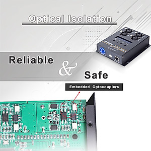 Pknight Bi-direction ArtNet DMX 2048 Ethernet Lighting Controller Interface，4 Universe/Truss Mountable/PoE CR041R