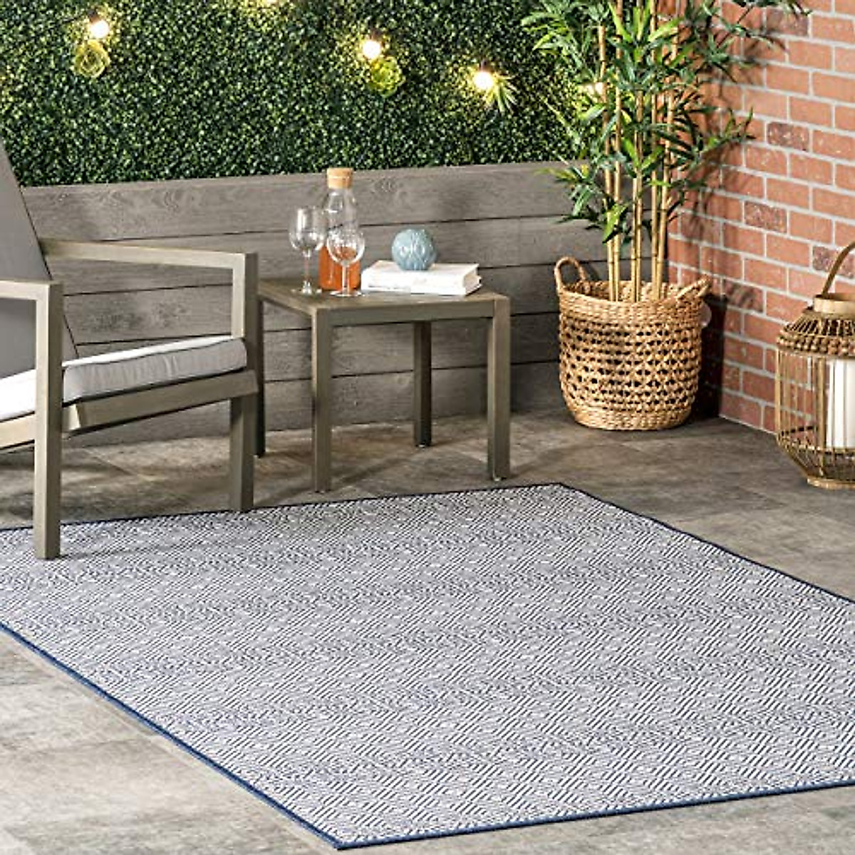 nuLOOM Paloma Abstract Geometric Indoor/Outdoor Area Rug, 4' x 6', Navy