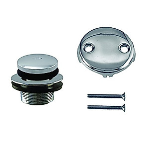 Westbrass Y593244CP White Tubular Tip-Toe Bath Waste and Overflow Assembly, Polished Chrome
