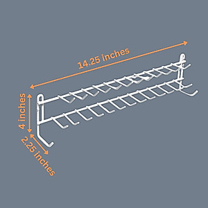 Evelots Closet Tie Rack Organizer - 2 Pack - Necklaces, Belts, Scarves, Purses, Hats, Bras, Tank Tops Holder - Rubber Coated Steel - No Rust - Wall, Door Easy Install - 54 Hooks - Hold up to 20 Lbs