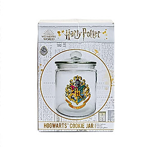 Paladone Harry Potter Hogwarts Glass Cookie Jar - Kitchen Accessory - Official Merchandise