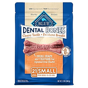 Blue Buffalo Dental Bones Small Natural Dental Chew Dog Treats Bag Value Pack