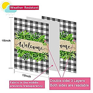 Yileqi Seasonal Garden Flags Set of 12 Double Sided 12x18 Inch Welcome Holiday Yard Flag, Small Garden Flags for Outside Decoration, Garden Flags for All Seasons