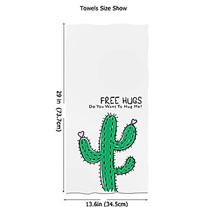 IUOCFER Cactus Cactus Flower Hand Towels 13.6 X 29' Green Plant Bath Towels Highly Absorbent Kitchen Dish Towels for Household Daily Use | Home Decoration | Carry-On Hotel Gym Spa