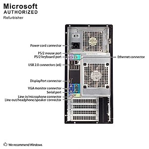 Dell Optiplex High Performance Desktop Computer Tower, Intel Quad Core i7 Processor up to 3.8GHz, 16GB RAM, 512GB SSD, DVD, WiFi, VGA, DP, Windows 10 Pro 64 Bit-Multi-Language En/Sp/Fr(Renewed)
