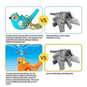 Tovip 1Pcs Coloured Drawing Water Bird Whistle Bathtime Musical Toy for Kids Early Learning Educational Children Gift Toy Musical Instrument