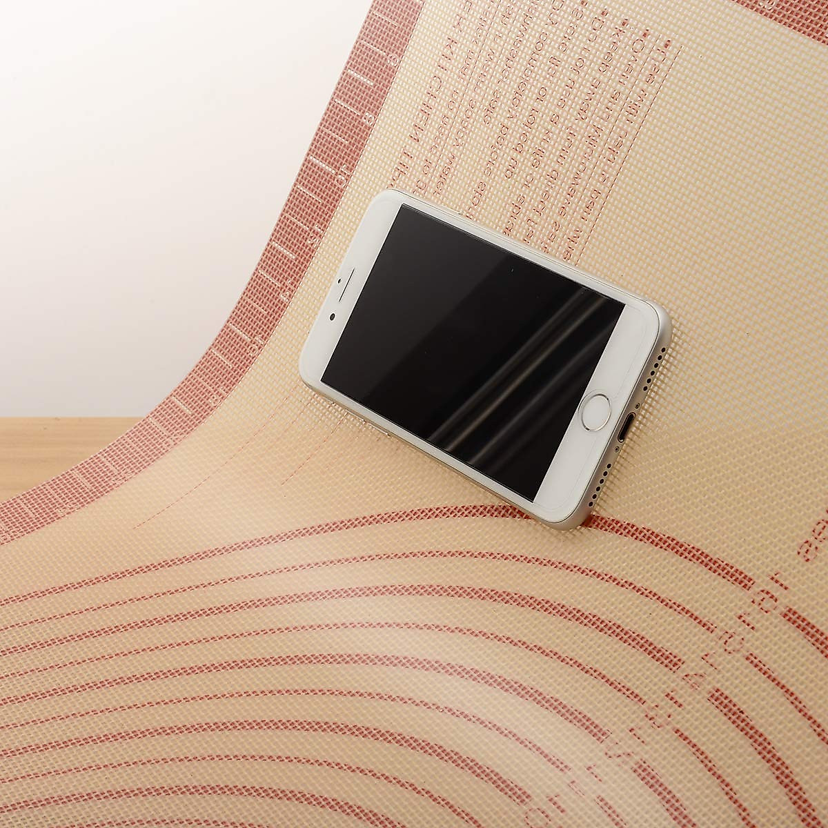 Non-slip Silicone Pastry Mat Extra Large with Measurements 16''By 26'' for Silicone Baking Mat, Counter Mat, Dough Rolling Mat,Oven Liner,Fondant/Pie Crust Mat By Folksy Super Kitchen Red