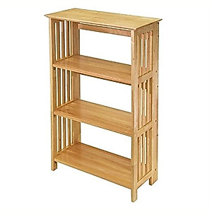 Scranton & Co 4-Tier Folding Bookcase in Beech Finish