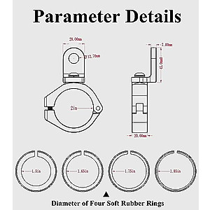 BRCOVAN Whip Light Flag Mount Solid Aluminium Alloy Light Bar Mounts Mounting Bracket Tube Clamp Fit on 1.5''/1.65''/1.75''/1.85''/2'' Roll Cage Bull Bar Roof Rack for ATV UTV Truck (Red)