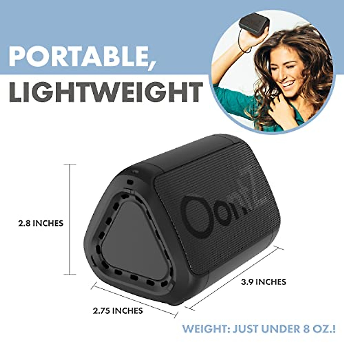 OontZ Angle Solo - Bluetooth Portable Speaker, Compact Size, Surprisingly Loud Volume & Bass, 100 Foot Wireless Range, IPX5, Perfect Travel Speaker, Bluetooth Speakers by Cambridge Sound Works (Black)