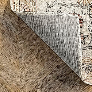 nuLOOM Ren Vintage Floral Machine Washable Area Rug, 5' x 8', Peach