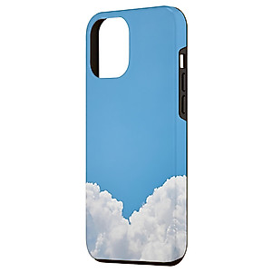 iPhone 13 Pro Max Pretty Sky and Clouds Blue with White Case