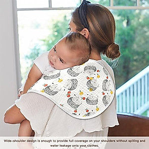 vvfelixl Baby Burp Cloths Hedgehog Apple Baby Newborn Cotton Burping Cloths Set Baby Washcloths 4 Pack