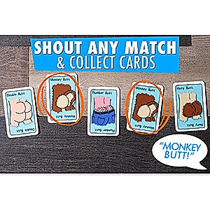 Bunch of Butts Card Game- Fast Paced, Funny Family Game, Easy to Learn, Portable &Travel Friendly for Any Occasion, Includes Card Holder & 71 Cards, 2 to 8 Players, 10 to 15 Min Play Time, Ages 7+
