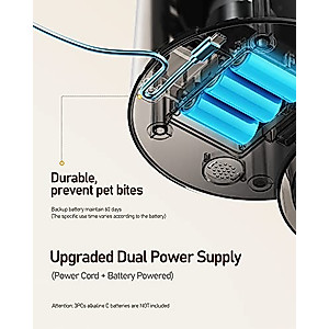Tccbac Automatic Cat Feeder, 5L Timed Dog Feeder Food Dispenser with Desiccant& Voice Recorder Function, 1-6 Meals Per Day,1-20 Portion Per Meal Stainless Steel Bowl for Pet