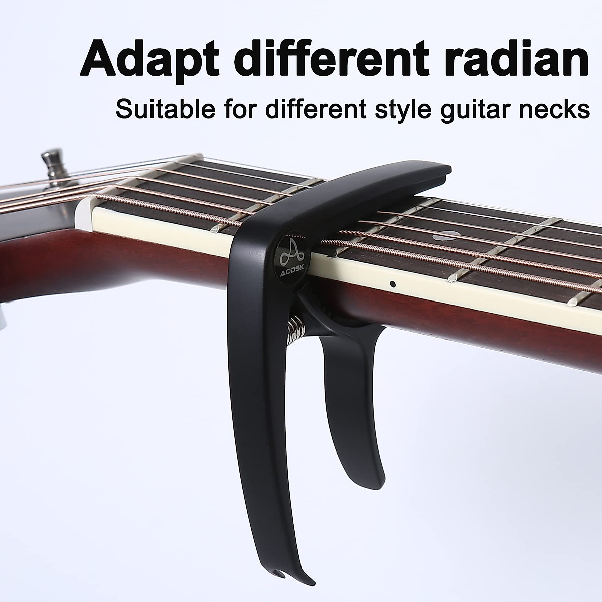 AODSK Capo for Electric Guitar Acoustic Guitar String Steel Ukulele Capo Metal Material Black with 3 pick