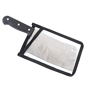 Meat Cleaver Sheath,Butcher Knife Protectors,Waxed Canvas Wide Knifes Edge Guard,Heavy Duty Chopper Covers, Knife Case Blade Protectors(Knives Not Included) (Clear)