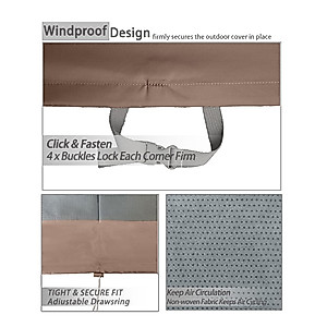 Garden Balsam Waterproof Square Patio Table and Chair Cover Beige 74" L X 74" D X 28" H Outdoor General Purpose Furniture Covers Patio Furniture Set Cover