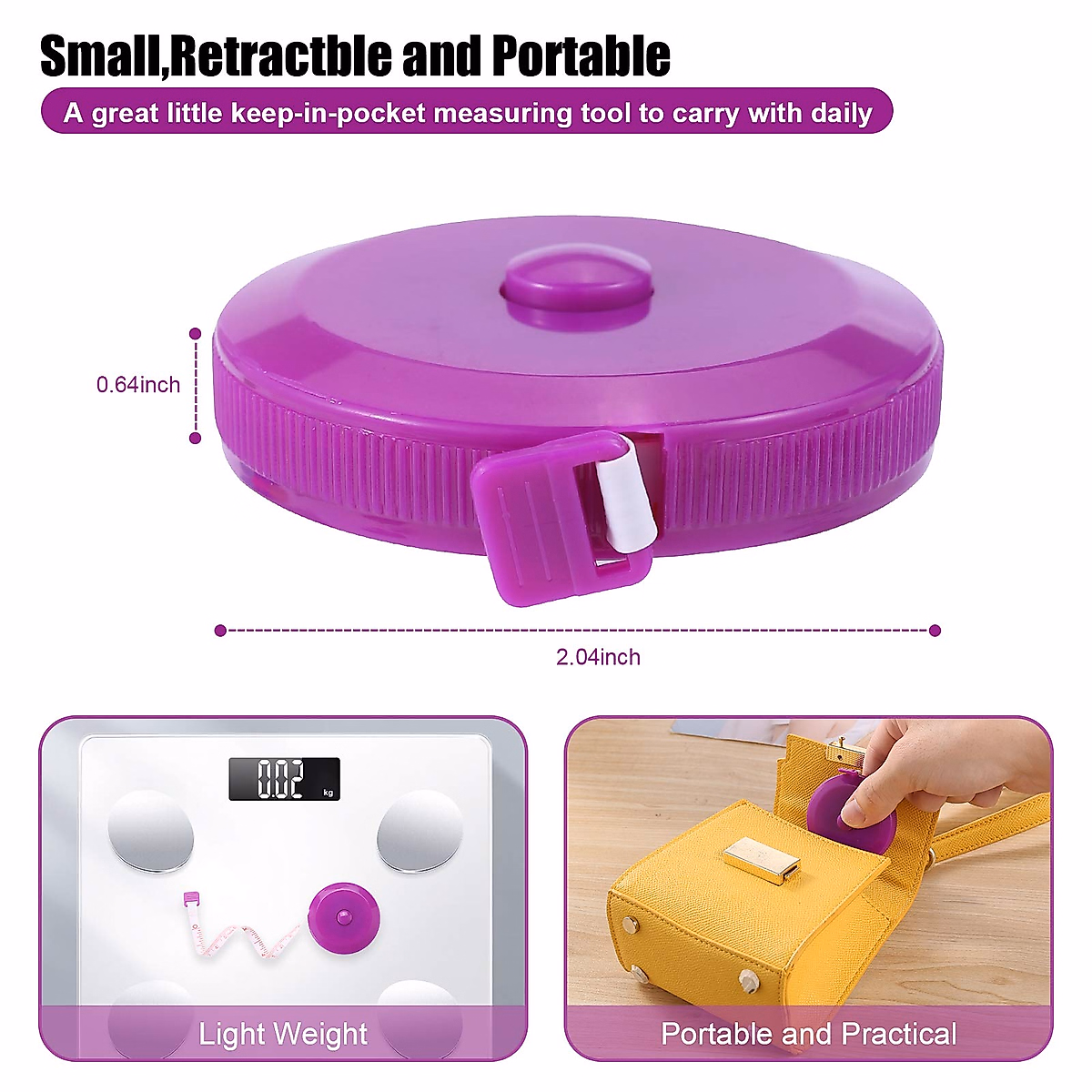 Tape Measure, 10 Pack Measuring Tape for Body 60 Inch, Retractable Fabric Small Tape Measure for Sewing Tailor Medical Craft Cloth