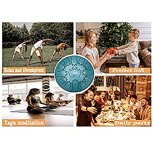 Nanrika Steel Tongue Drum, 12 Inch 13 Note, Percussion Instrument, Hand Pan Drum, With Bag, Music Book, Drumstick and Finger Cover (Malachite)