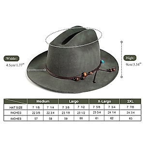 Open Road Hat Fedora Hat Pure Wool Felt Hat Vintage Rancher Hat Airway Vented Panama Hats for Men Women