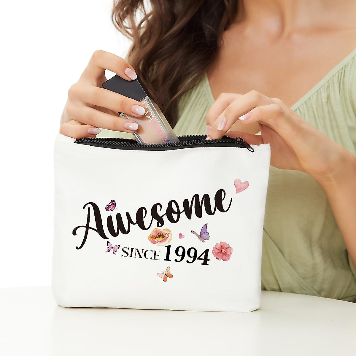 30th Birthday Gifts for Women, 30th Birthday Decorations Present for Women - Best 30 Year Old Birthday Gift Ideas for Wife, Sister, Friends, Coworker, Aunt, Boss Awesome Since 1994 Makeup Bag