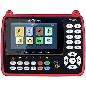 Satellite finder Signal Finder, VISLONE HD Satellite TV Signal Finder ST-5150 DVB-S2/T2/C COMBO Digital Handheld Signal Meter Satellite Finder H.265 HEVC MPEG-4 4.3 Inch TFT LCD US Plug