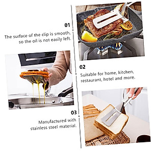 FUNOMOCYA 1pc Stainless Steel Spatula Clip chinese wok spatula Stainless Steel Food Tongs Pancake Shovel steak tongs bread tongs spatulas for nonstick cookware Kitchen Gadget fried Noodle