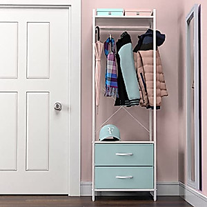 Sorbus Premium Cothing Rack with Drawers - Heavy Duty Wardrobe Closet with Metal Frame & Wooden Top - 70Inch Tall Garment Rack- Lightweight Freestanding Coat Closet - for Hallway, Bedroom