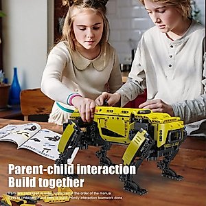 Mould King 15066 Robot Dog Building Kit, 936PCS Yellow APP RC Programmable STEM Toy, Power Module & Educational Model