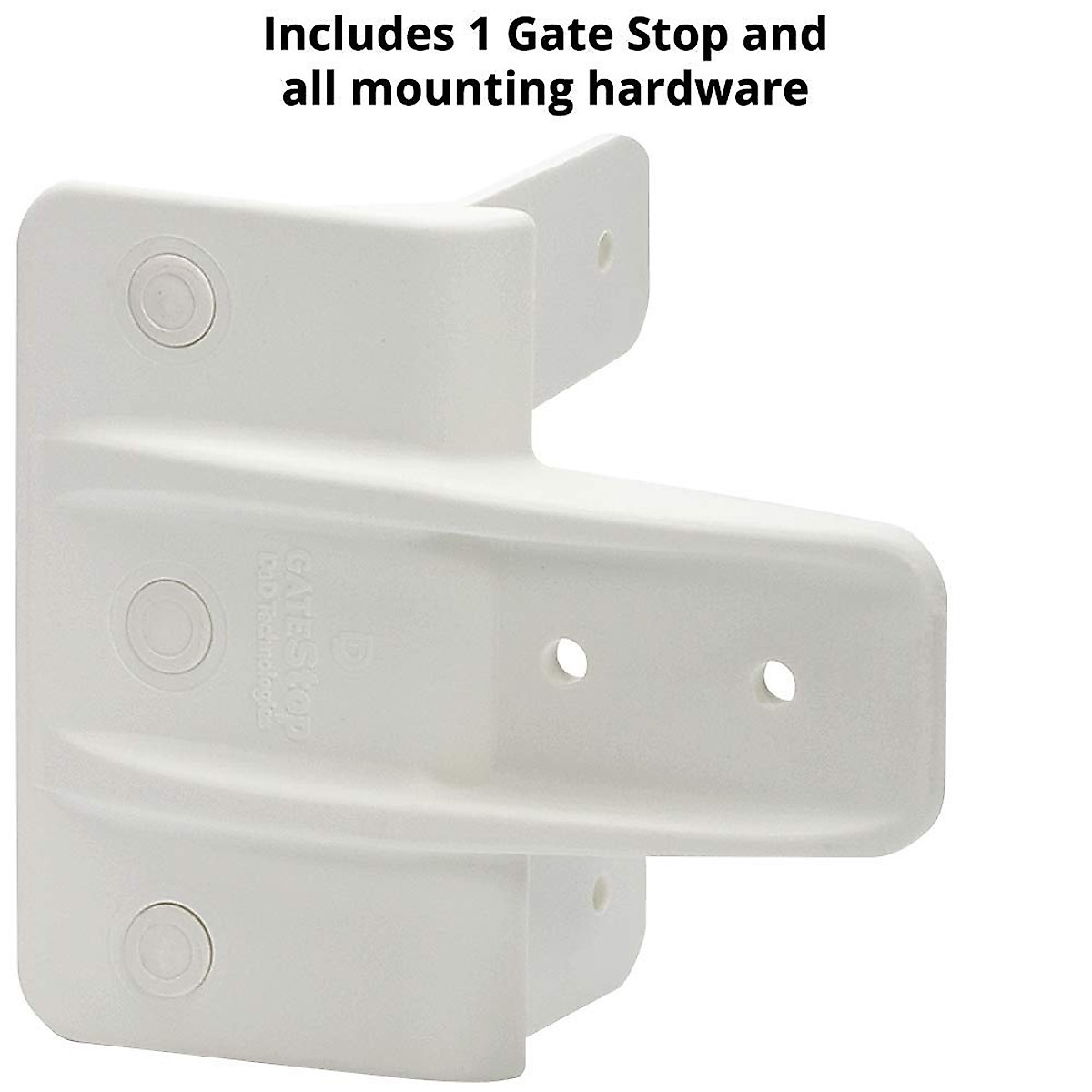 D&D Technologies TCGS1WTS Gate Stop, Damage Protection Bumper Reduces Sound from Closing Wood and Vinyl Gates, for Any Square Gate, White, 1 Count
