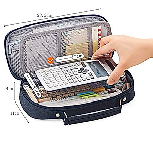 Pen case Pencil case Large capacity Fashionable Pencil case Boys Girls Elementary school students Junior high school students High school students University students For working adults （grey)