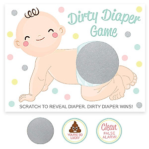 Printed Party Baby Shower Scratch Off Game, Diaper Raffle Tickets, Set of 30