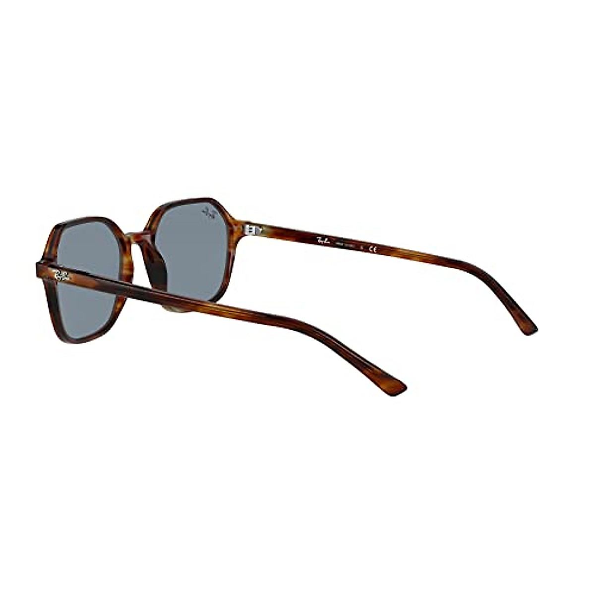 Ray-Ban RB2194 John Square Sunglasses, Striped Havana/Blue, 53 mm