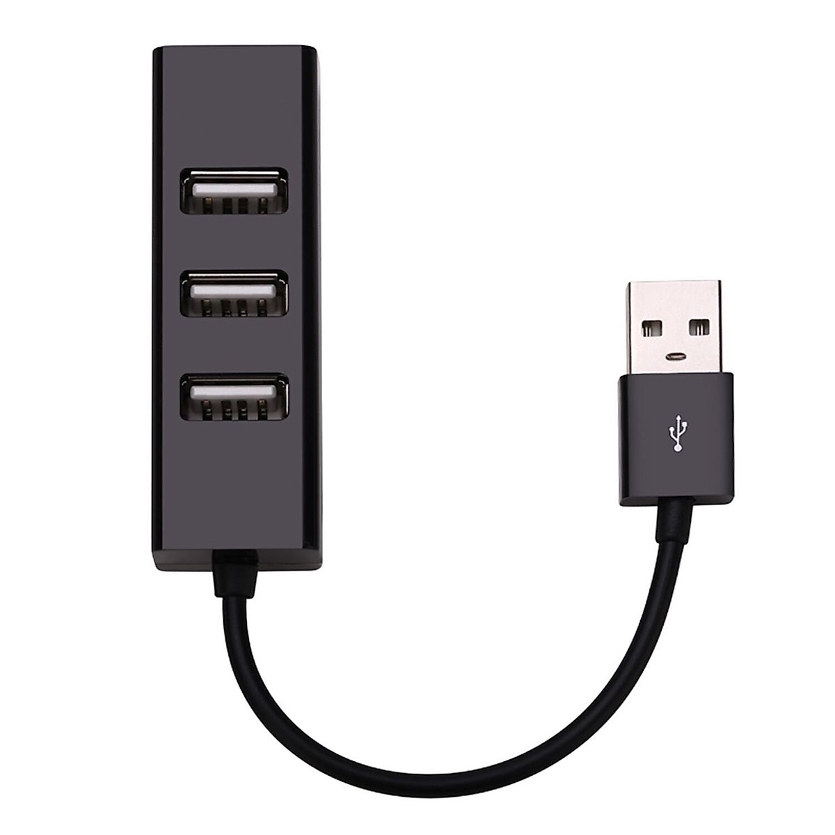 LIYU USB Port Splitter 4 Port Compact Portable High Speed USB 2.0 Data Hub for Windows MacBook Mac Pro Mac Notebook PC and More (Black)