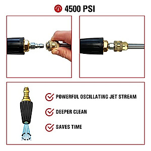 Simpson Cleaning 80144 4500 PSI Universal Turbo Pressure Washer Nozzle, 1/4-Inch Quick Connect, Hot- or Cold-Water Use
