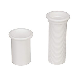 Seachoice Adjustable Splashwell Drain Tube, Fits 1-1/4 in. Opening, White Plastic