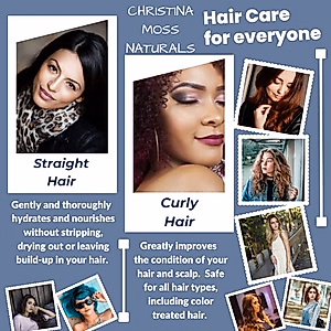 Christina Moss Naturals Save 10% on Hair Shampoo and Conditioner Set For Men & Women – Organic Aloe & Essential Oils, Sulfate Free, Vegan, Non-Toxic