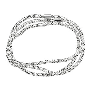 Silpada 'Beaded Trinity' Chain Bracelet in Sterling Silver, 6.75"