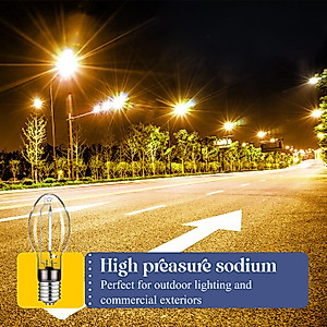 Rossesay LU150/MOG 150 Watt High Pressure Sodium Light Bulb, Mogul Base (E39) Light Bulb, ANSI Code S55, 2100K Outdoor Street Light Bulb, 20000 Life Hours,16000 Lumen